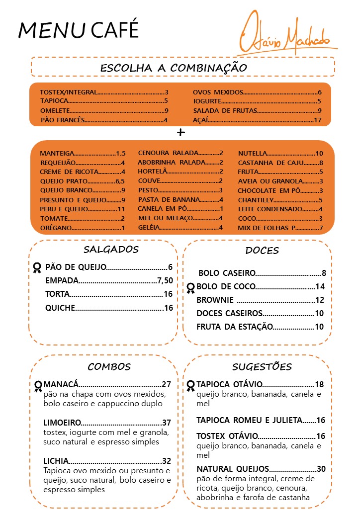 Cardápio – Otávio Machado